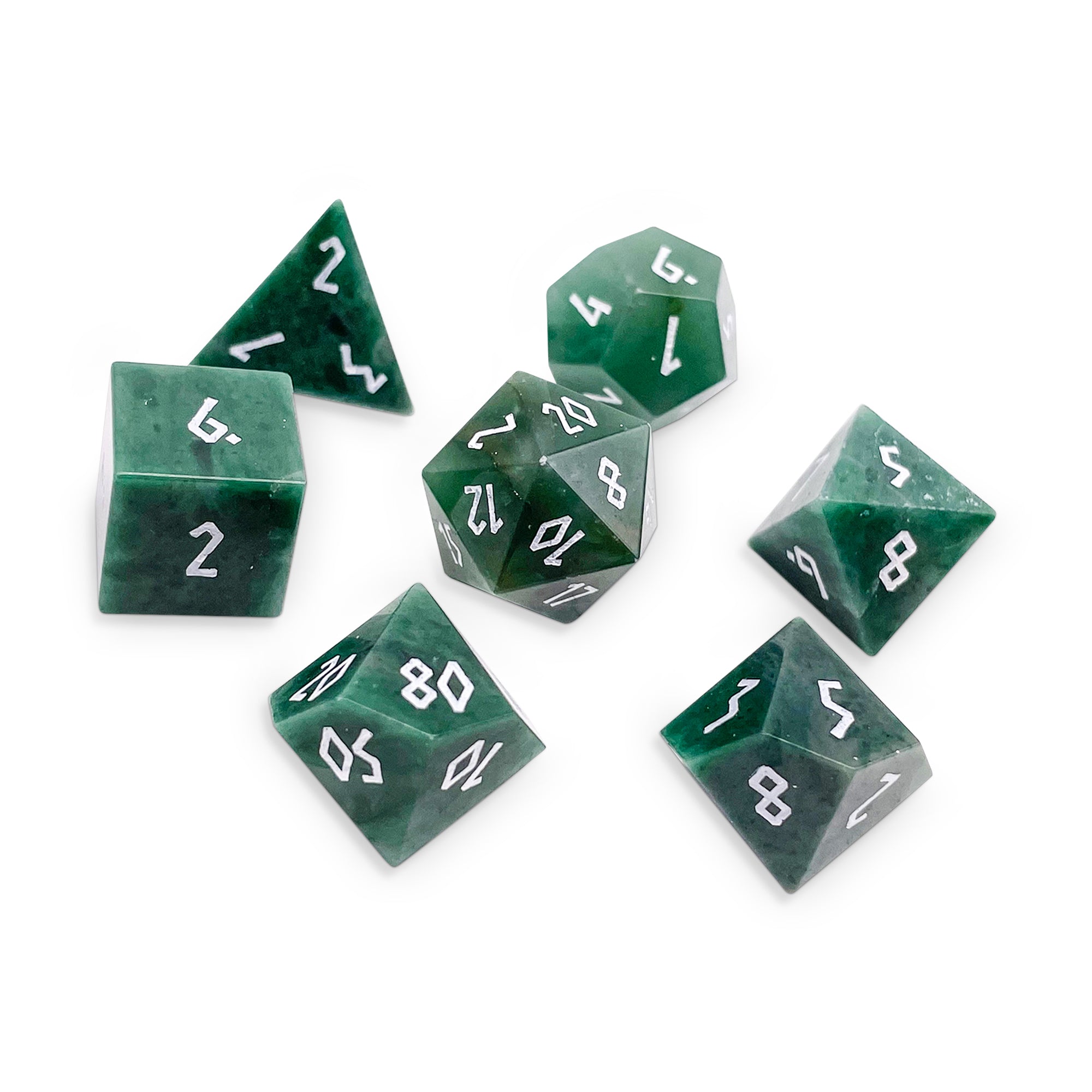 Green African Jade - 7 Piece RPG Set Gemstone Dice – Nord Games
