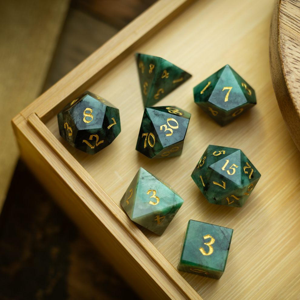 Green Emerald Gemstone DND Dice Set – Nord Games